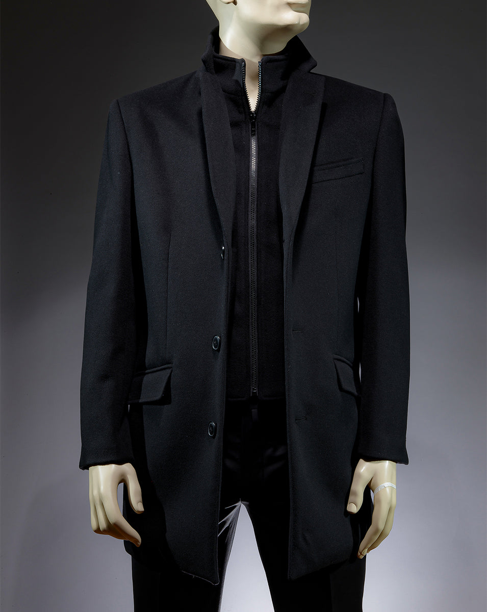 Raffo Uomo Men’s ¾ Length Black Cashmere And Wool Coat. – Vivace The ...